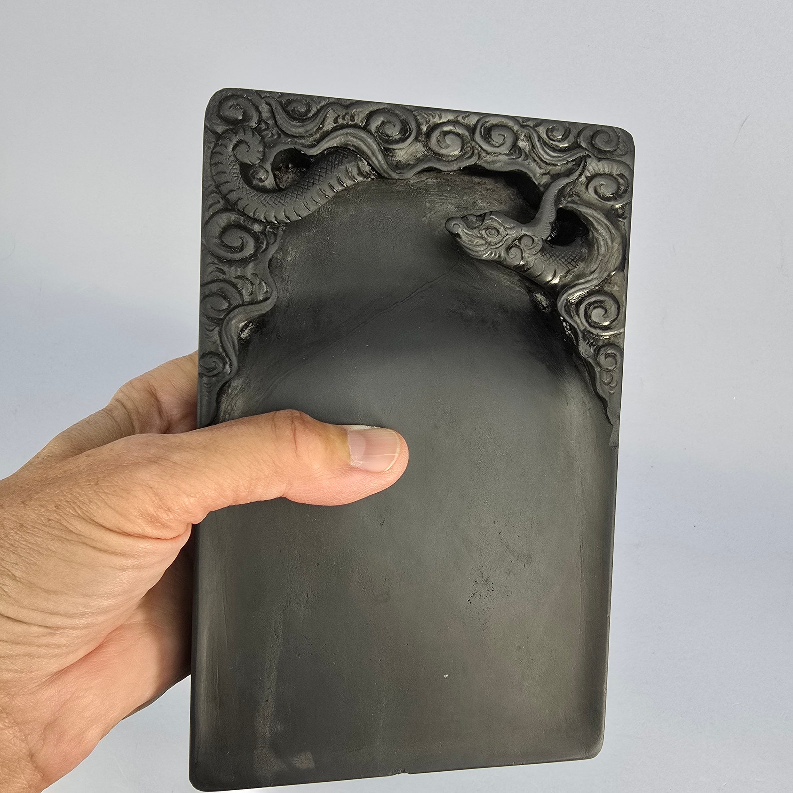 Vintage Japan Japanese Slate Inkstone Ink Stone Nachiguro Kylin Qilin ...