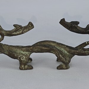 Old Chinese or Japanese Bronze Double Qiulong Qilong Chilung Dragon ...