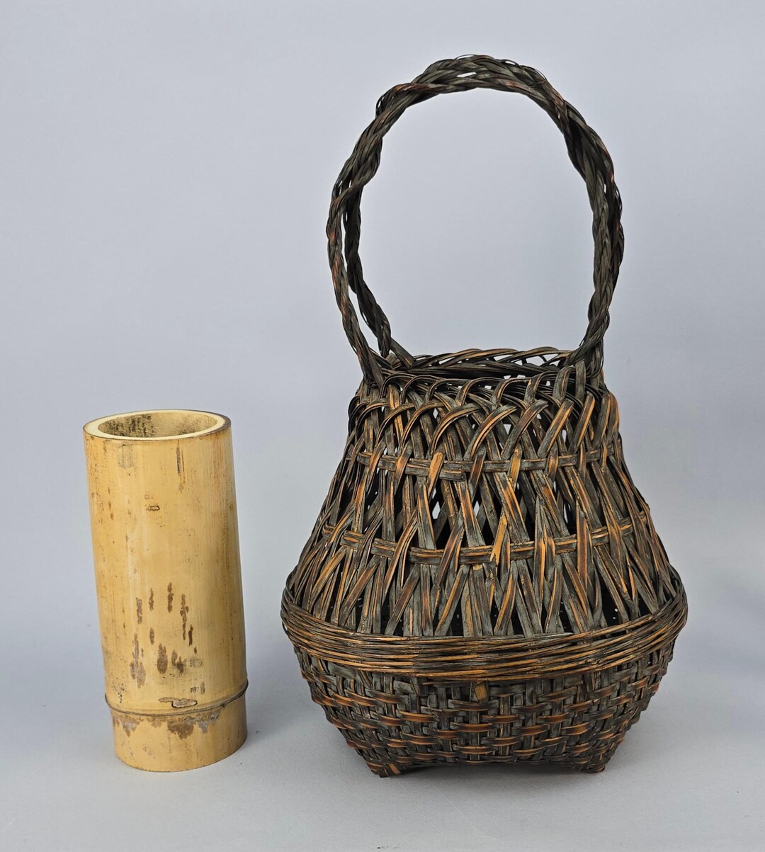 Vintage Japanese Japan Ikebana Chabana Hanaire Flower Arranging Woven ...