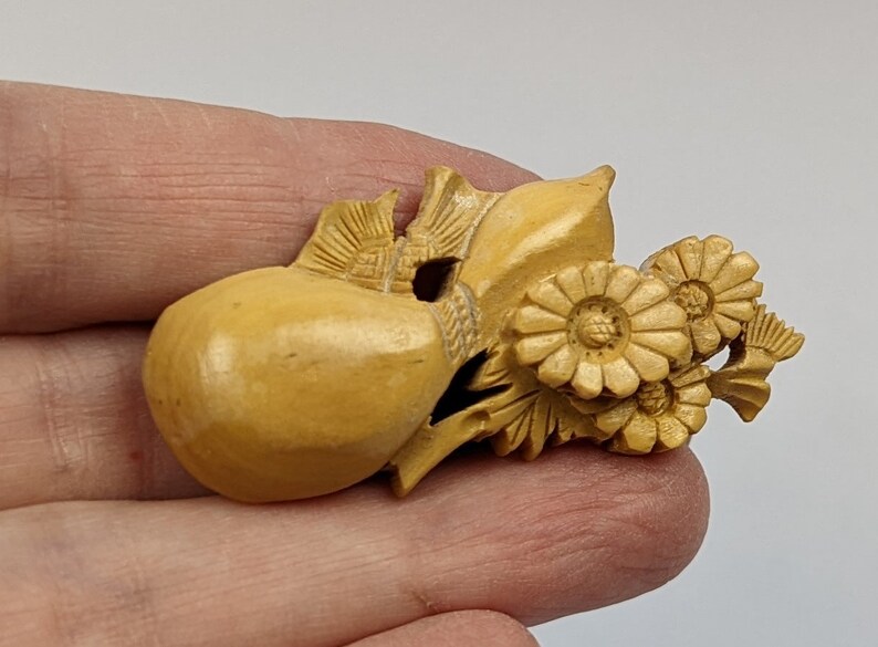 Vintage Carved Japanese Obidome Sash Clip Accessory for Kimono Obijime ...