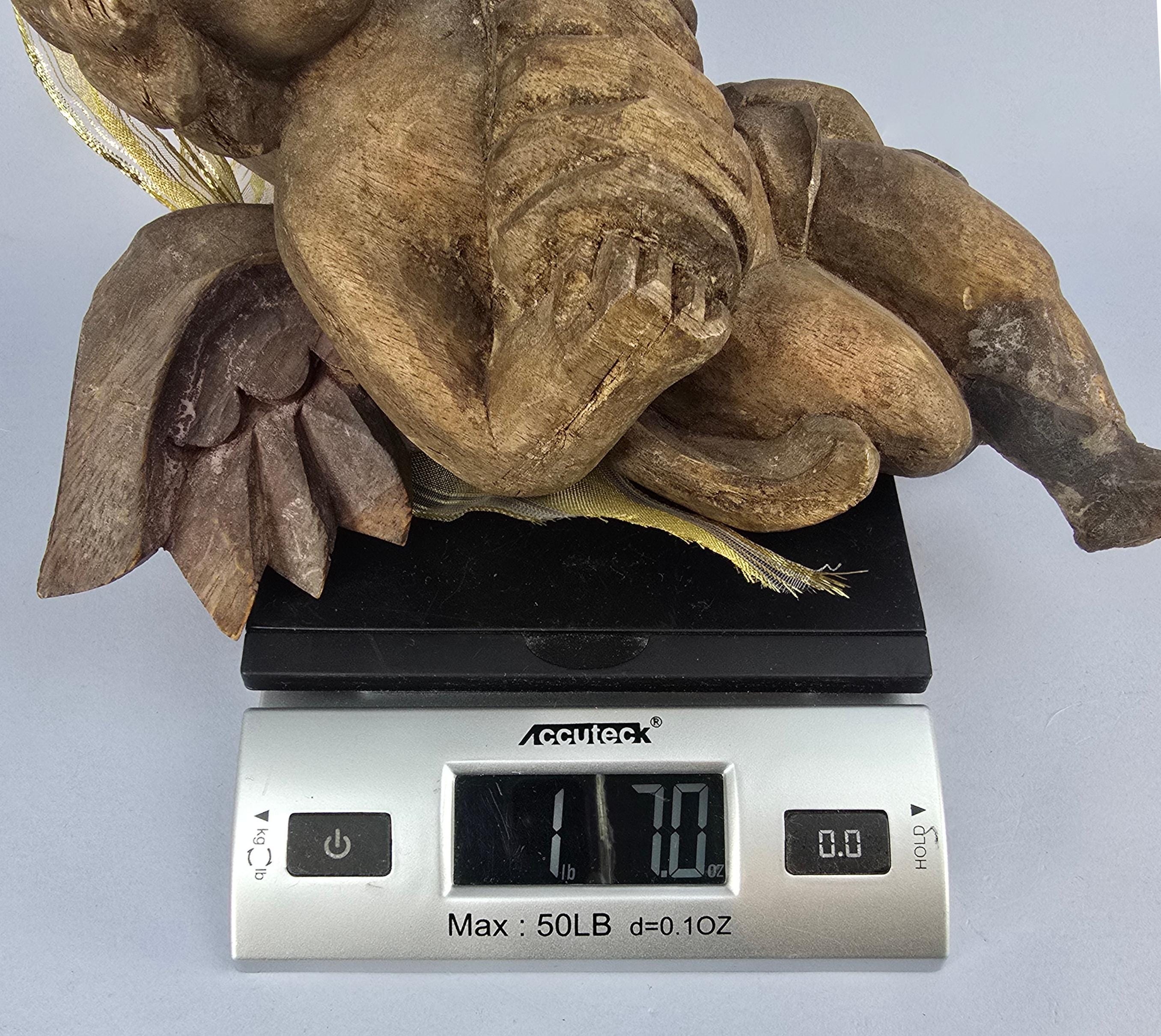 Vintage Carved Wood Wooden Baby Angel Cherub Putti Putto W/ Wings ...