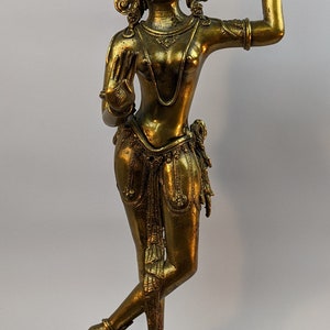 Large Antique Nepalese Brass Dancing Tara, 20" Tall Lotus Base ...