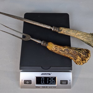 Rustic Antique Victorian Edwardian Steel Meat Servers Antler Horn Bone ...
