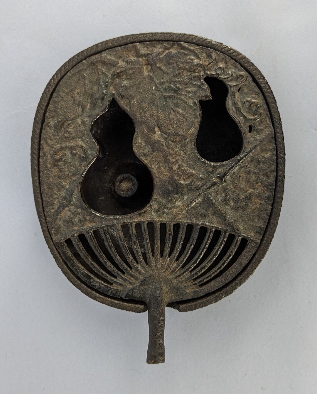 Vintage Japanese Iron Censer Incense Burner Brazier Ashtray, Sensu Fan ...