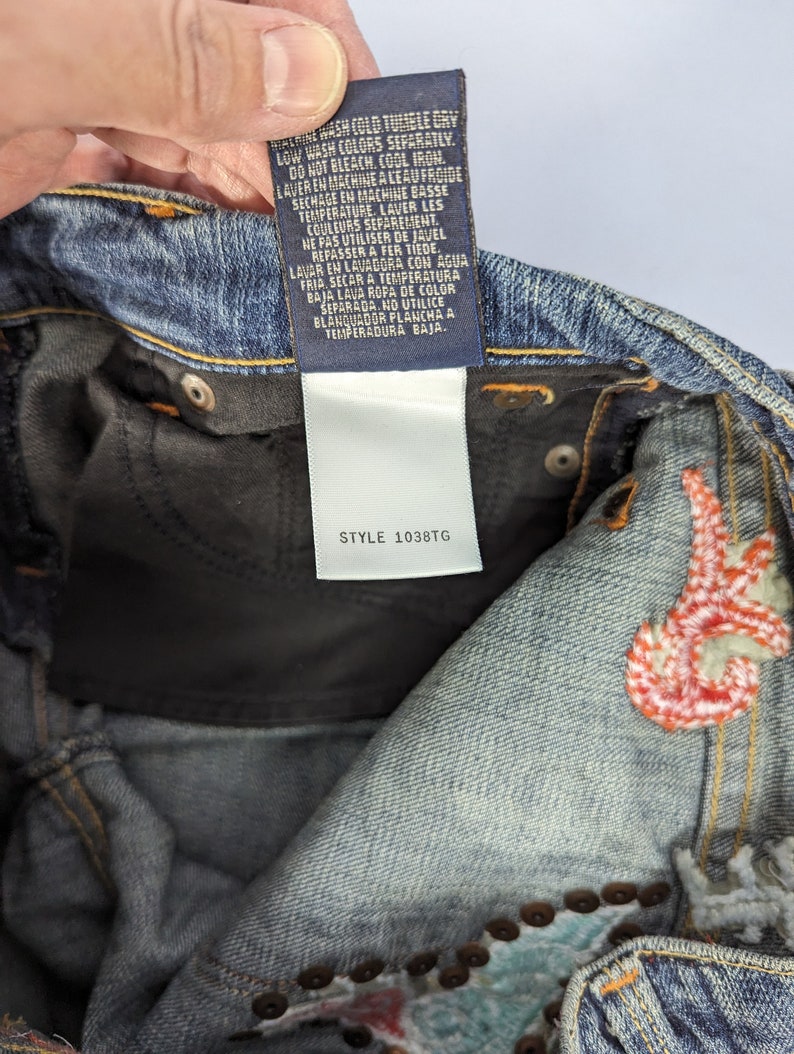 Vintage People for Peace Los Angeles Embroidered Love Jeans, Butterfly ...