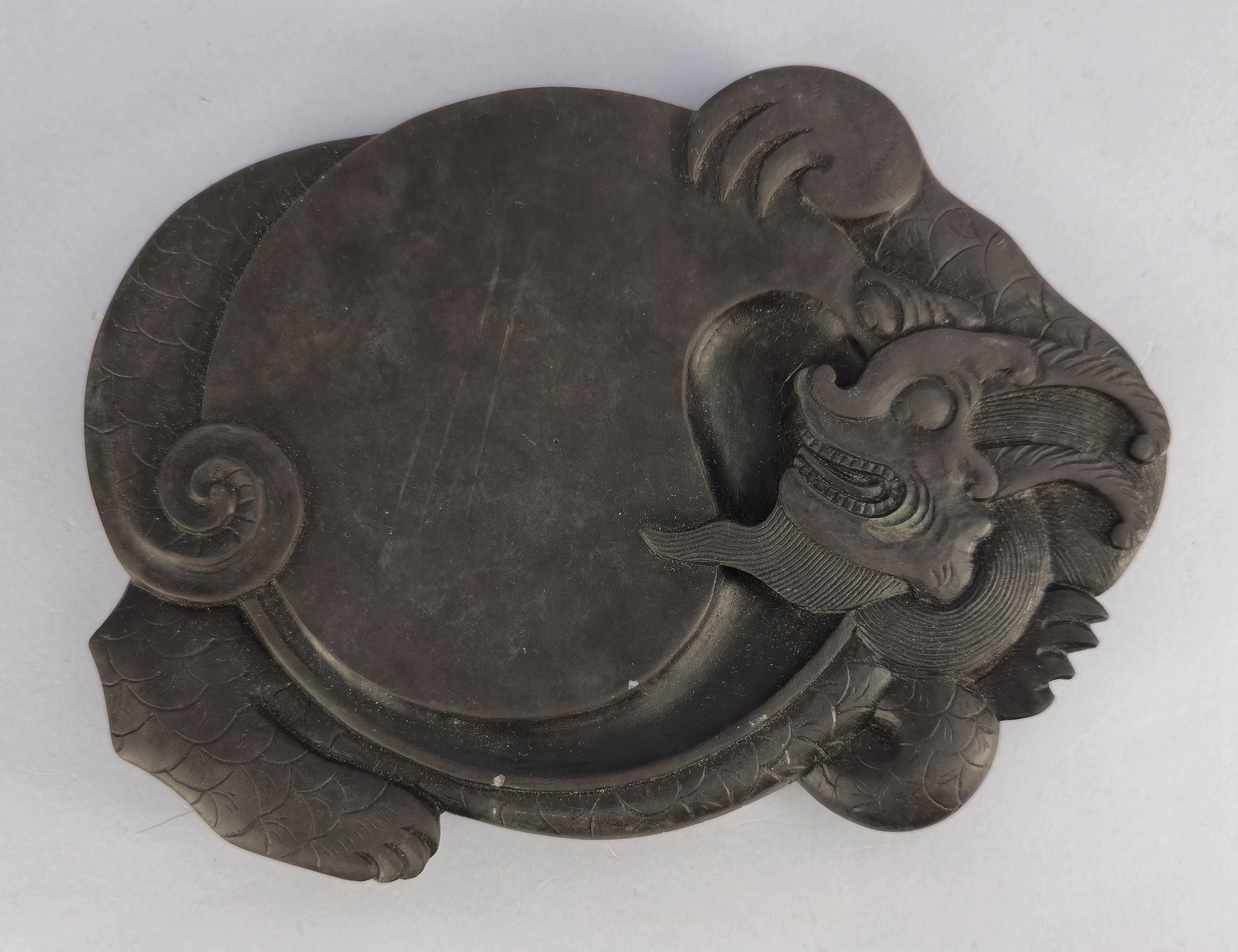 Vintage Japan Japanese Slate Inkstone Ink Stone Nachiguro Kylin Qilin ...