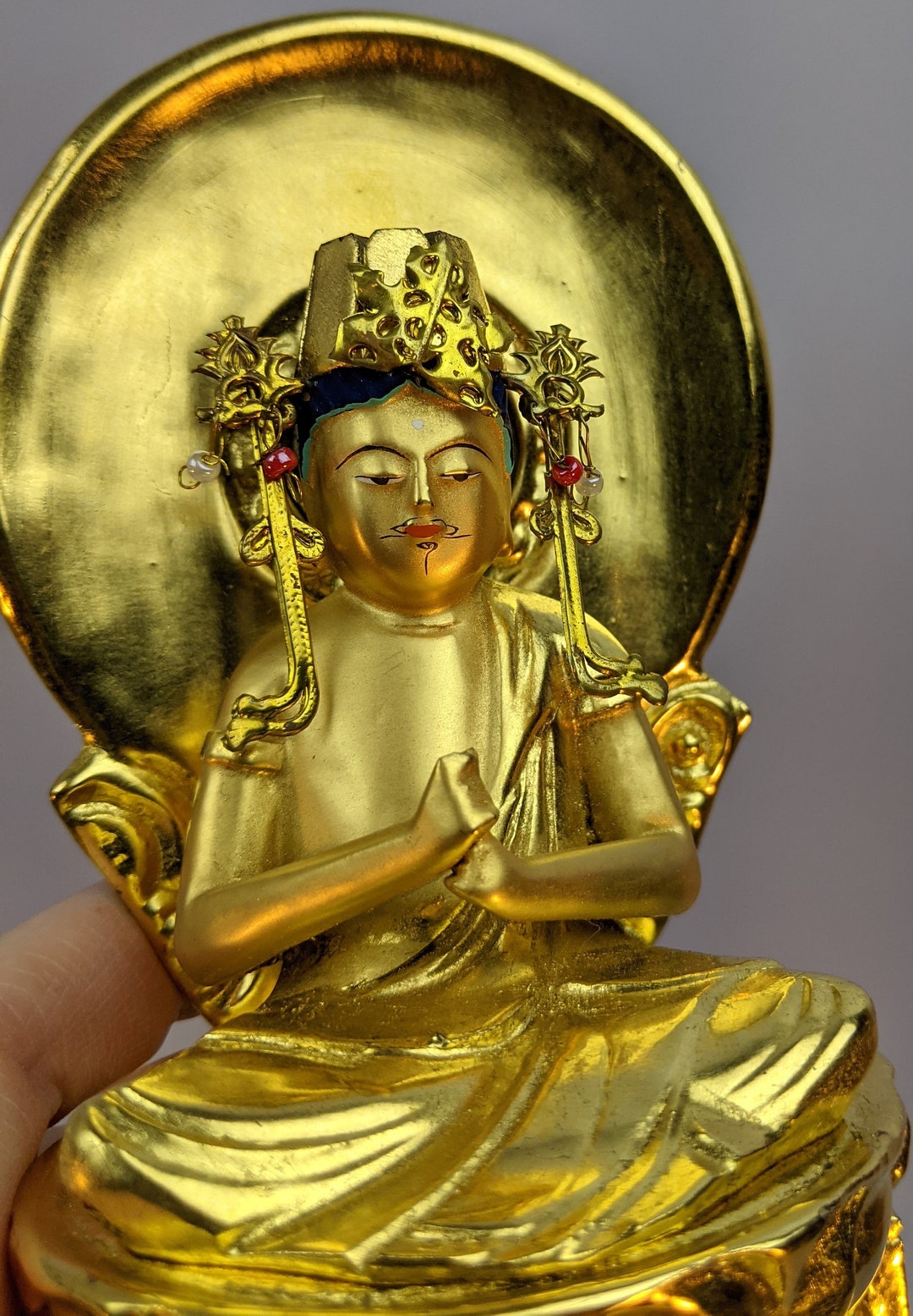 Wonderful Vintage Japanese Gold Gilt Lacquered Wood Bodhisattva ...