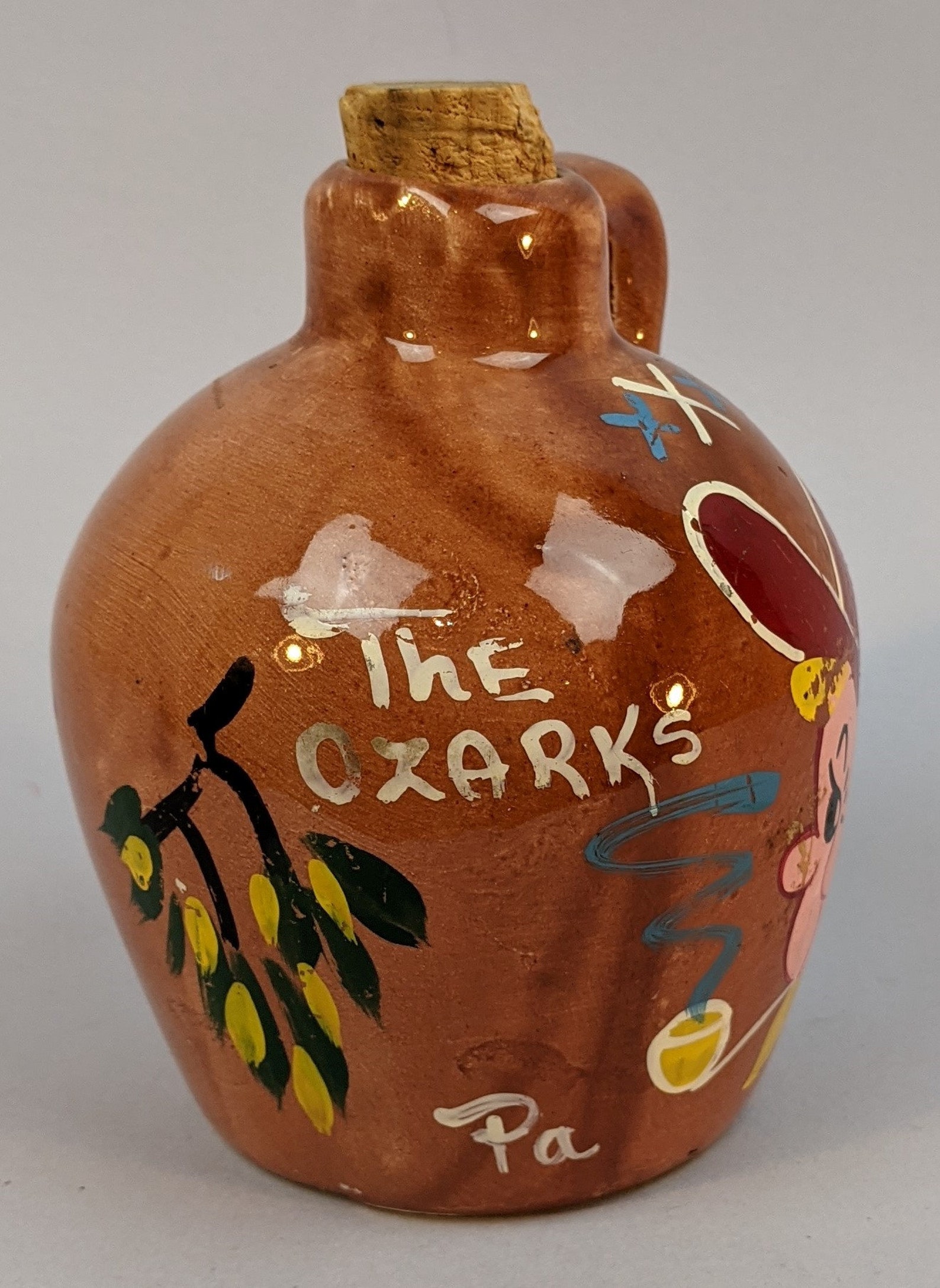 Funny Hillbilly Pottery Moonshine Jug With Cork, the Ozarks Little ...