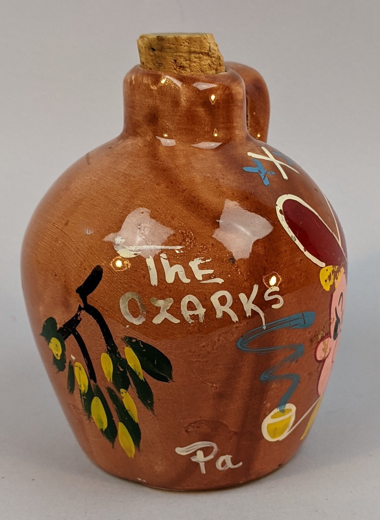 Funny Hillbilly Pottery Moonshine Jug With Cork, the Ozarks Little ...