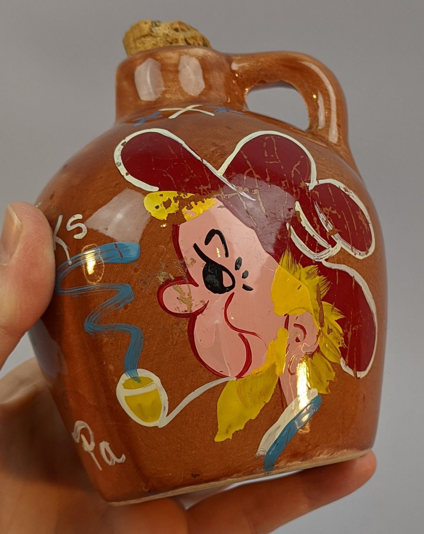 Funny Hillbilly Pottery Moonshine Jug With Cork, the Ozarks Little ...