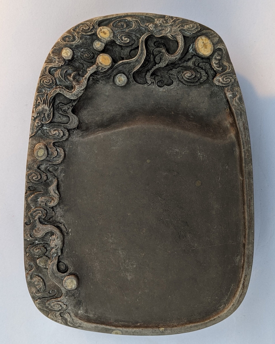 Huge Chinese Carved Duan Yan Yi Duanzhou Inkstone Ink Stone Mynah Eyes ...