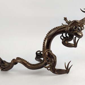 Vintage Japanese Bronze Qiulong 虬龙 虯龍 Qilong Dragon Okimono Sculpture ...