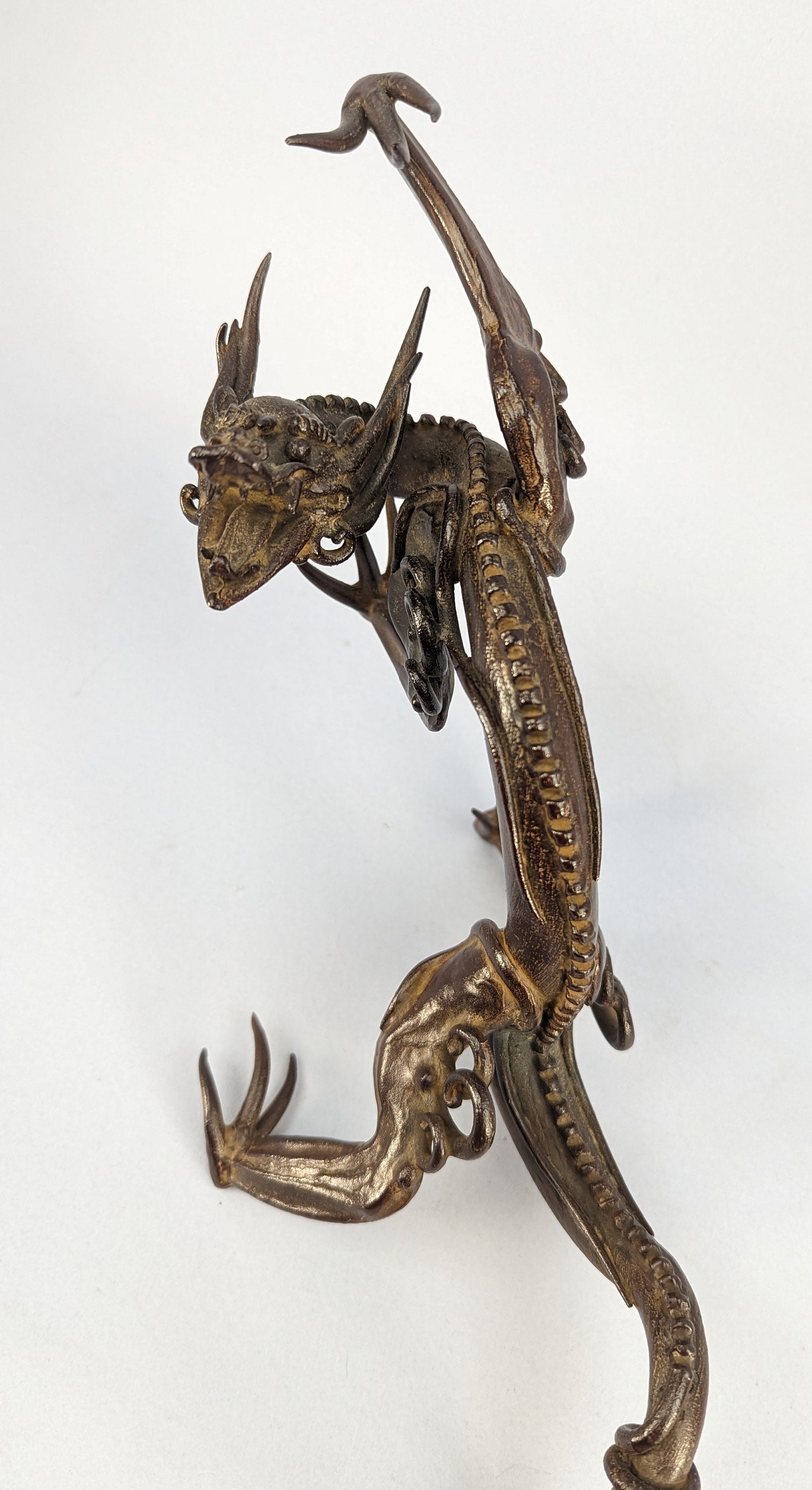 Vintage Japanese Bronze Qiulong 虬龙 虯龍 Qilong Dragon Okimono Sculpture ...