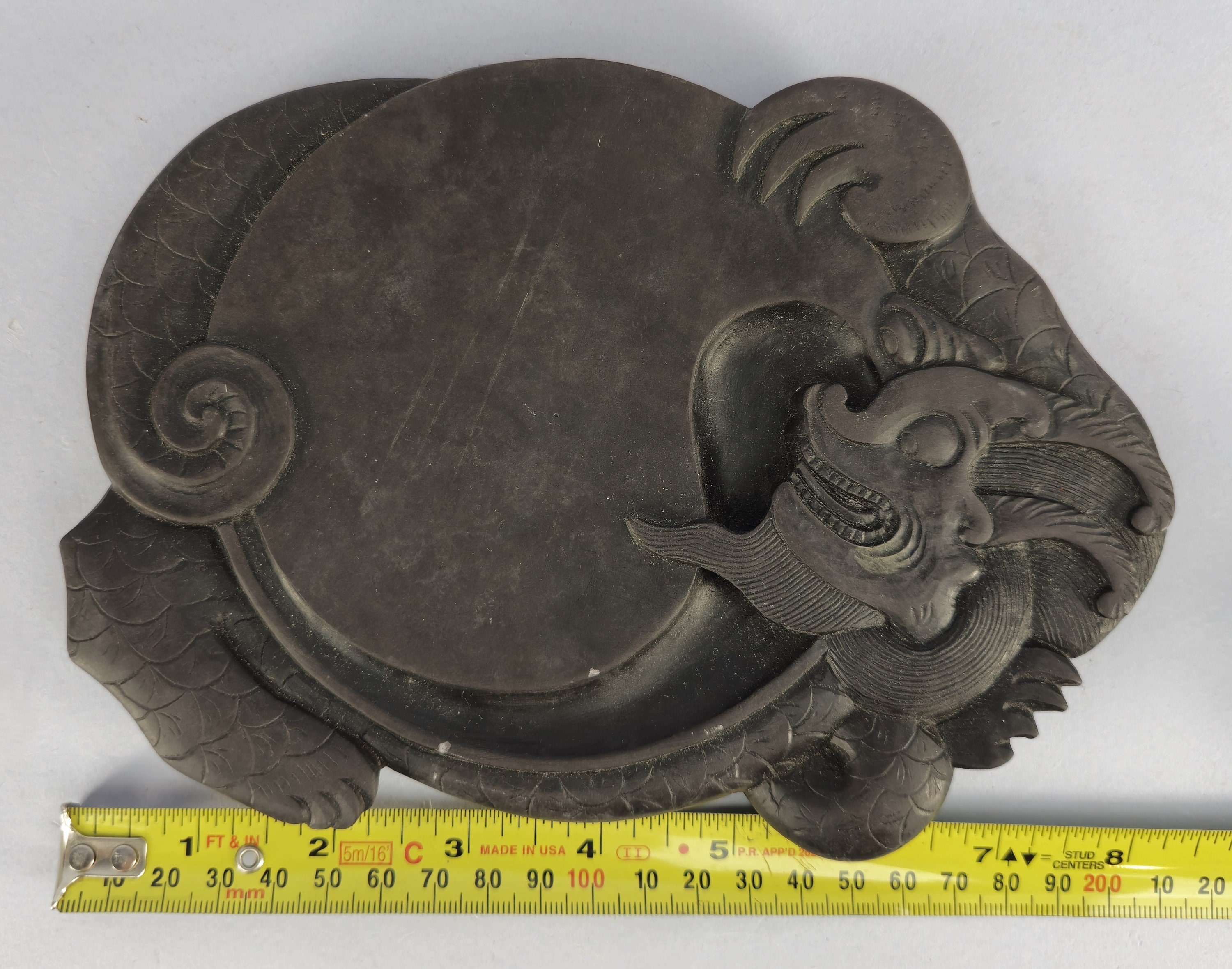 Vintage Japan Japanese Slate Inkstone Ink Stone Nachiguro Kylin Qilin ...