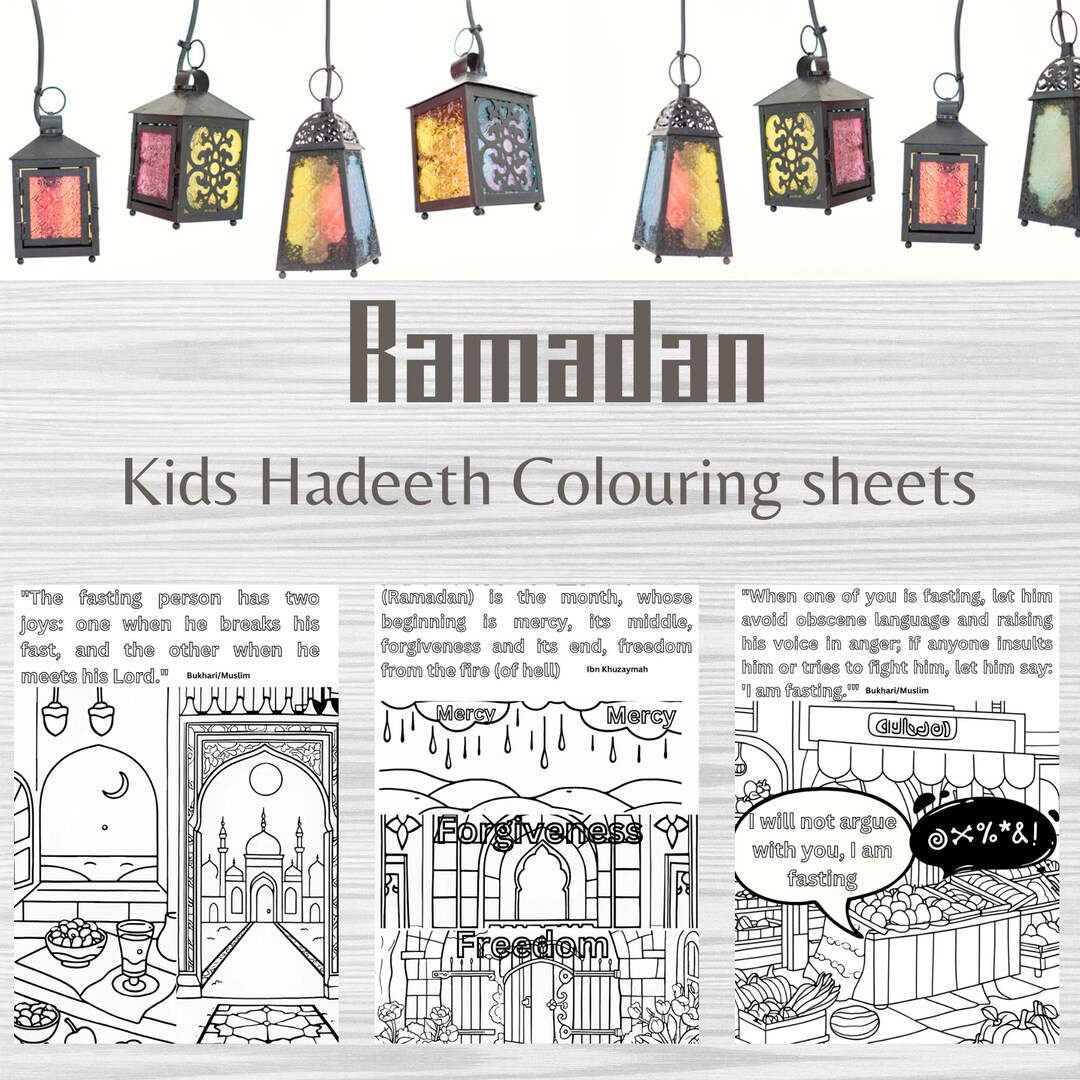 Ramadan Coloring Worksheets for Kids – Set of 12 Inspiring Designs - Etsy