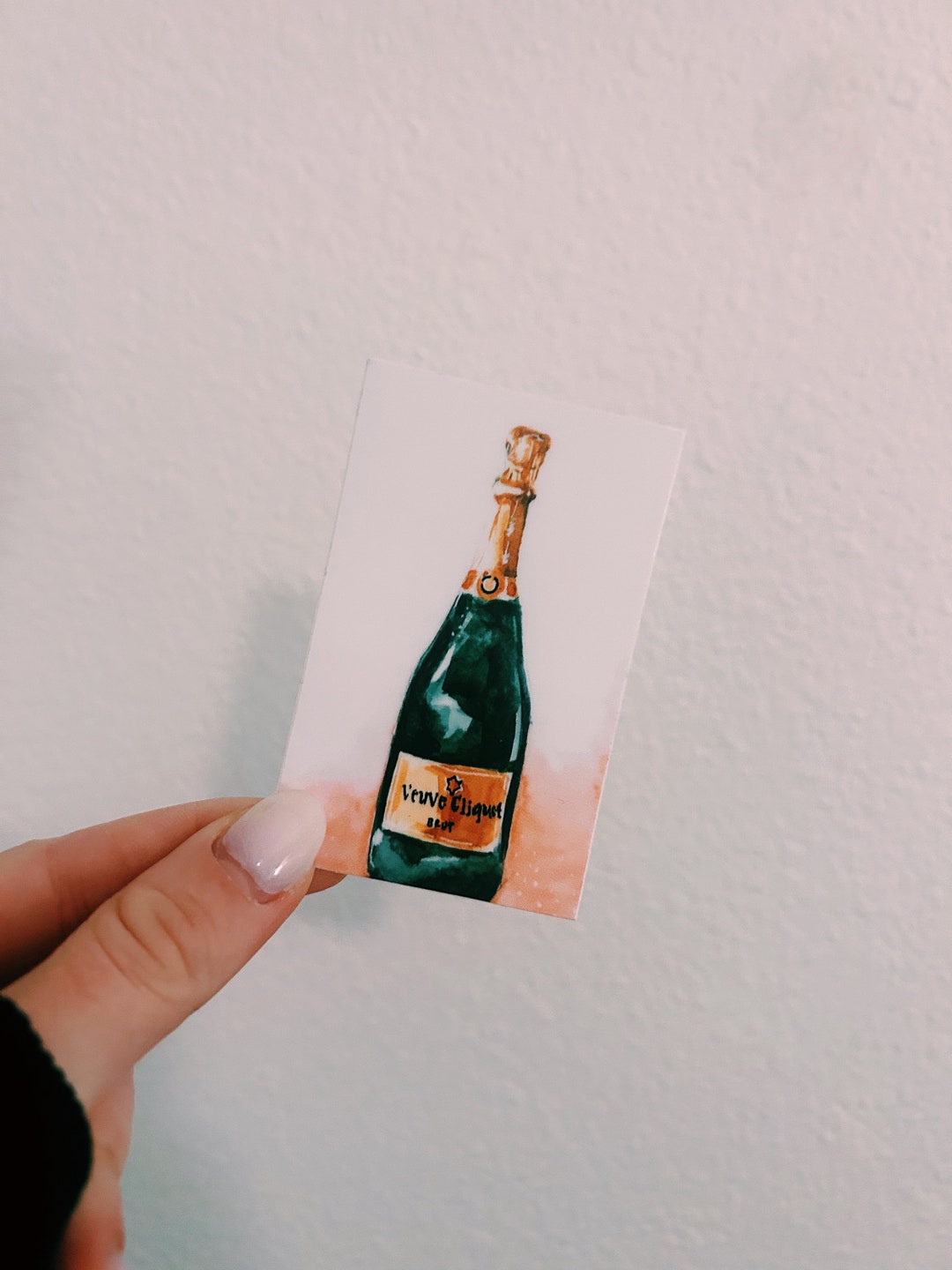 Champagne Sticker Decal, Watercolor Sticker, Gift, Water Bottle ...