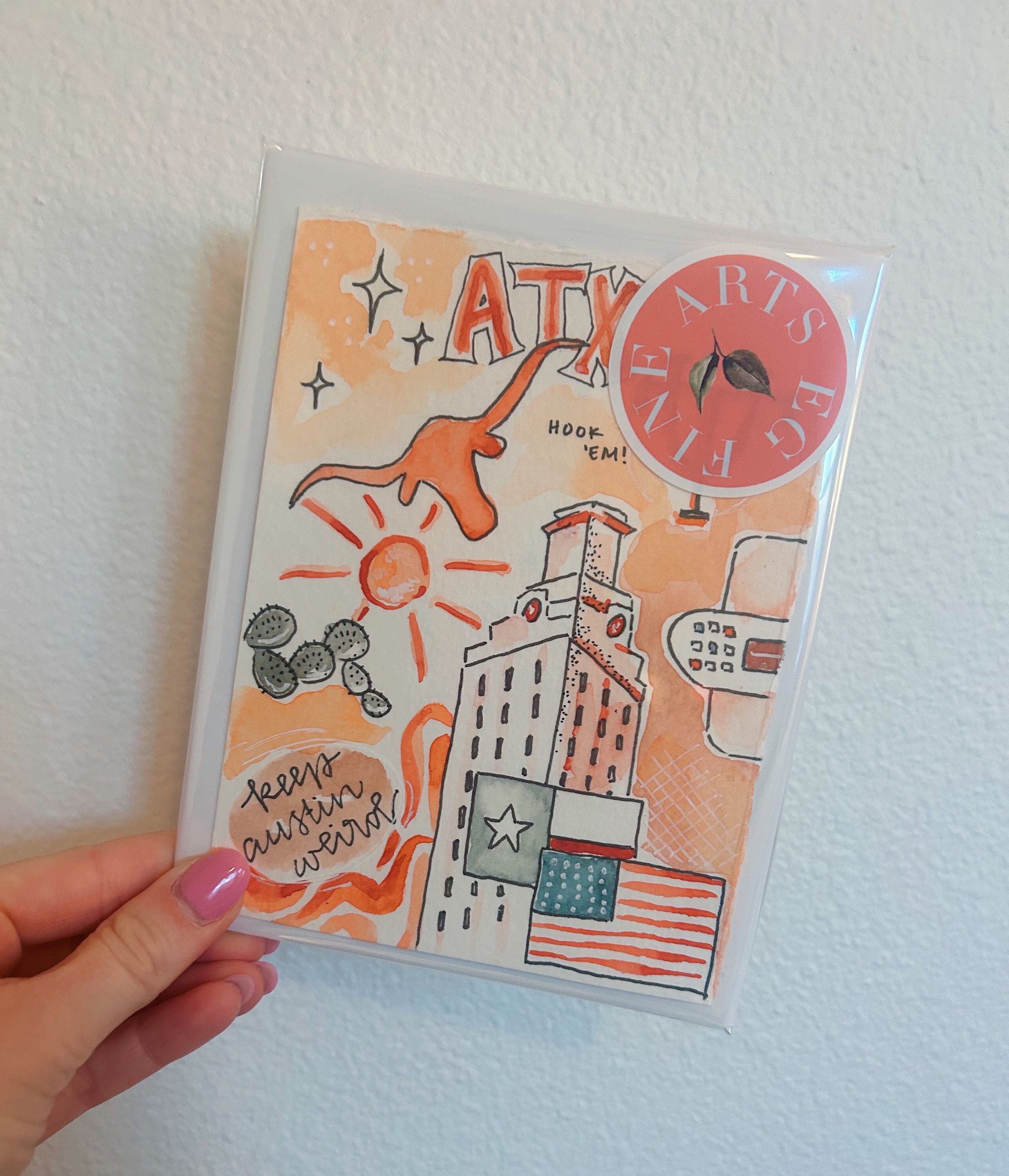 Austin Watercolor Postcard 6x4, Wall Decor, Housewarming Gift, Travel ...