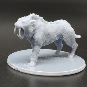 Resin 3d Printed Sabertooth Tiger - D&d/pathfinder - Encounter/form/pet ...