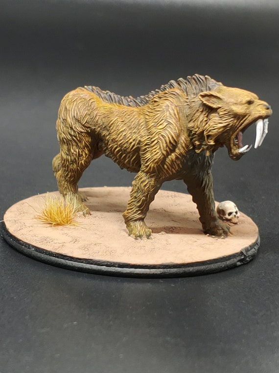 Resin 3d Printed Sabertooth Tiger D&d/pathfinder | Etsy