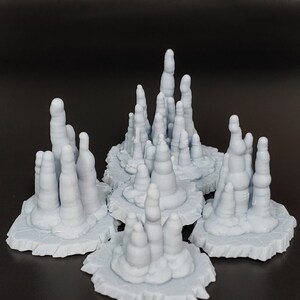 Resin Printed Ice Stalagmite - Set of 5 - Print Your Monsters - Cavern ...