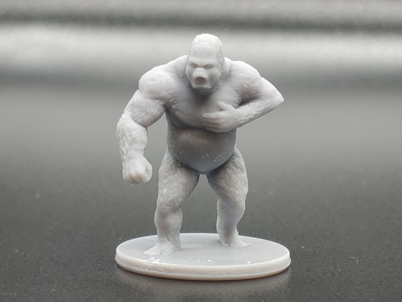 Resin 3d Printed Gorilla Miniature - D&d/pathfinder - Encounter/form ...