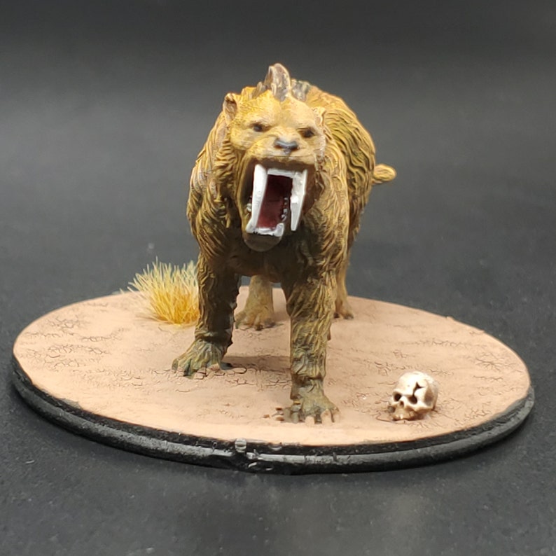 Resin 3d Printed Sabertooth Tiger - D&d/pathfinder - Encounter/form/pet ...