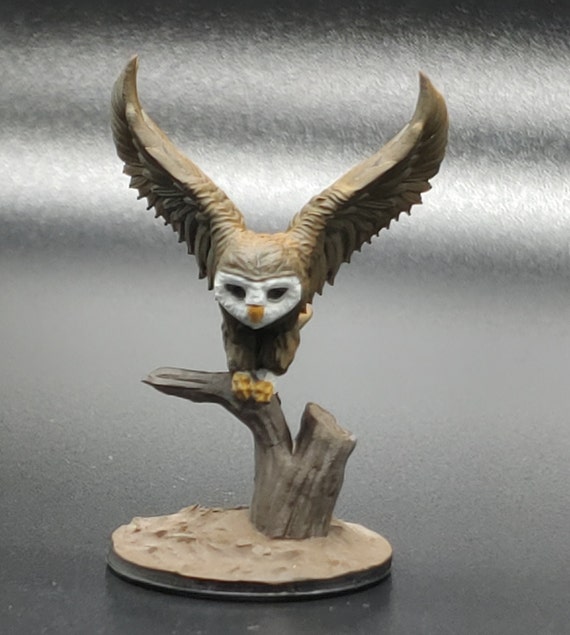 Resin 3d Printed Great Owl Dnd/pathfinder - Etsy