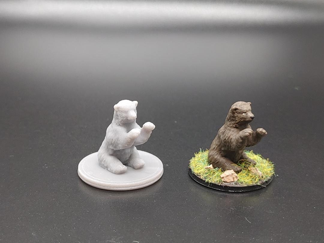 Resin 3d Printed Baby Bear D&d/pathfinder | Etsy