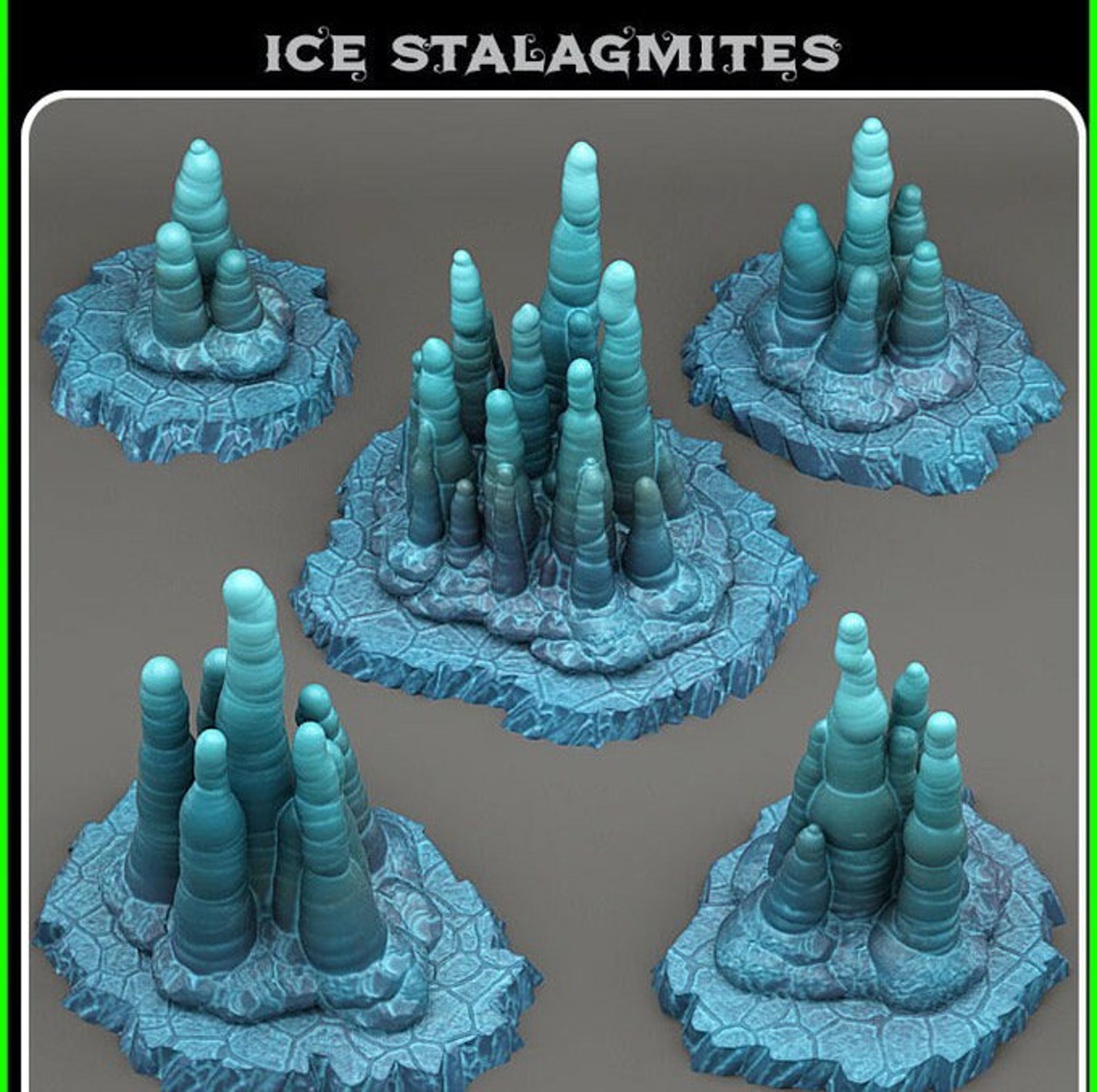 Resin Printed Ice Stalagmite Set of 5 Print Your Monsters - Etsy
