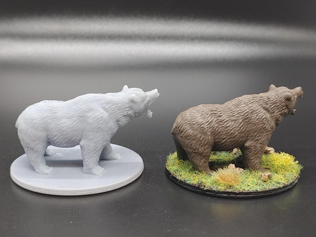 Resin 3d Printed Bear Miniature Dnd/frostgrave/pathfinder - Etsy