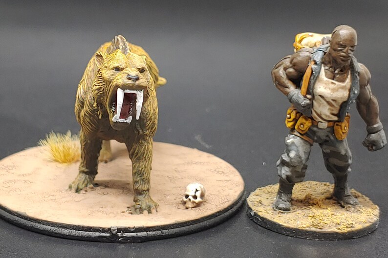 Resin 3d Printed Sabertooth Tiger D&d/pathfinder | Etsy