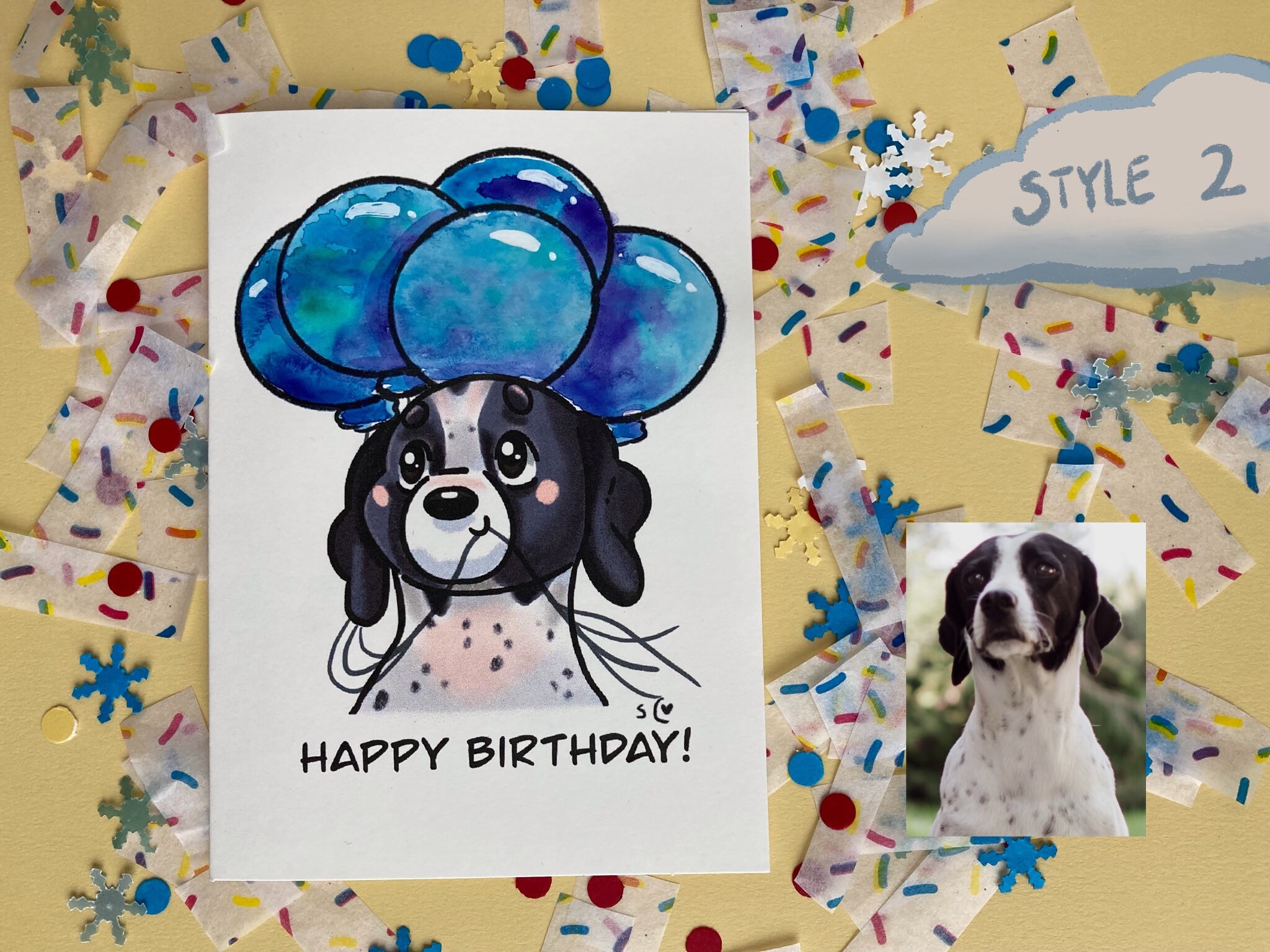 Custom Handmade Dog Card From Your Photo | Etsy