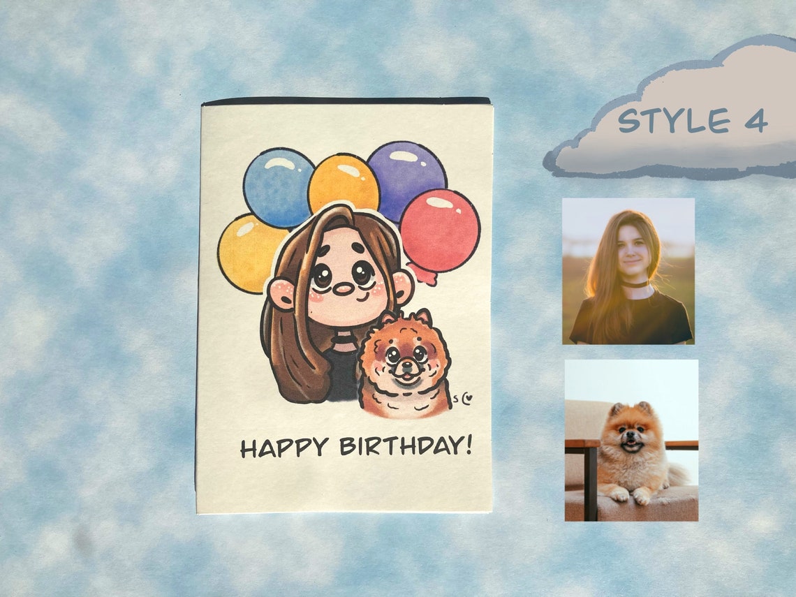 Handmade Custom Dog Birthday Card From Your Photo - Etsy