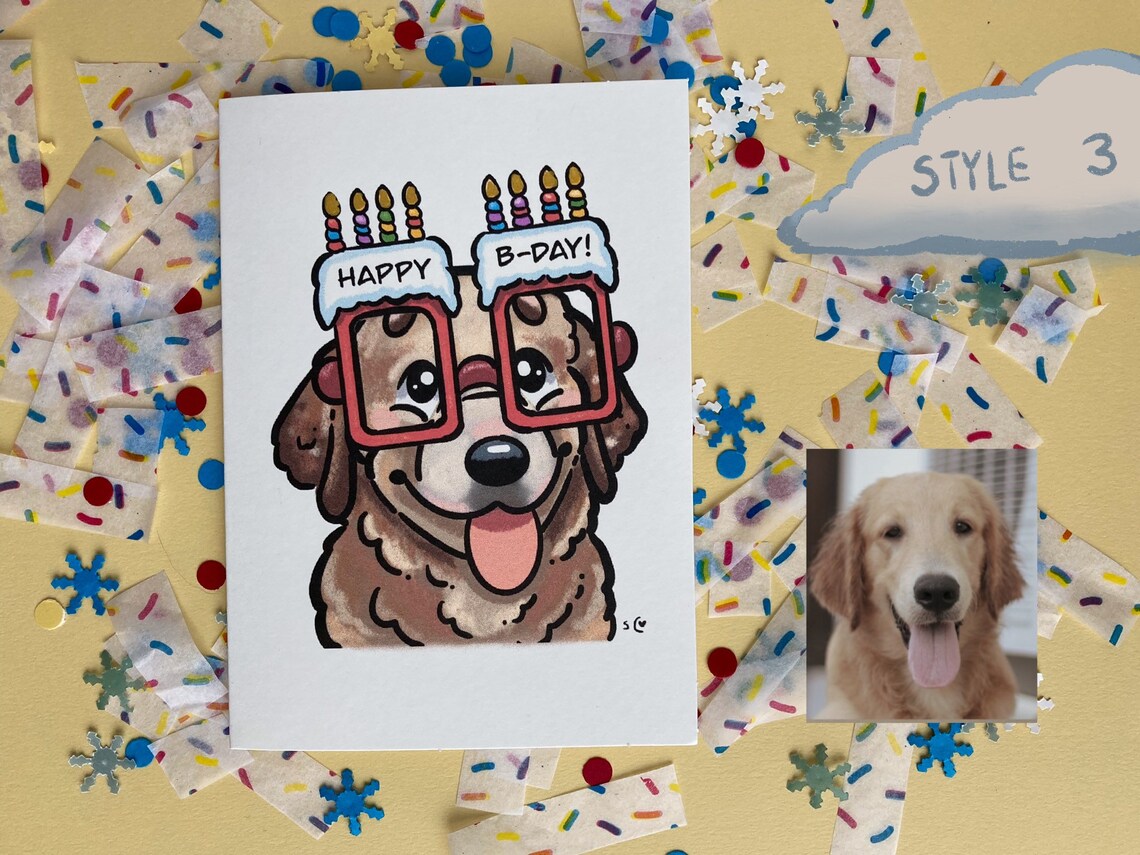 Custom Handmade Dog Card From Your Photo | Etsy