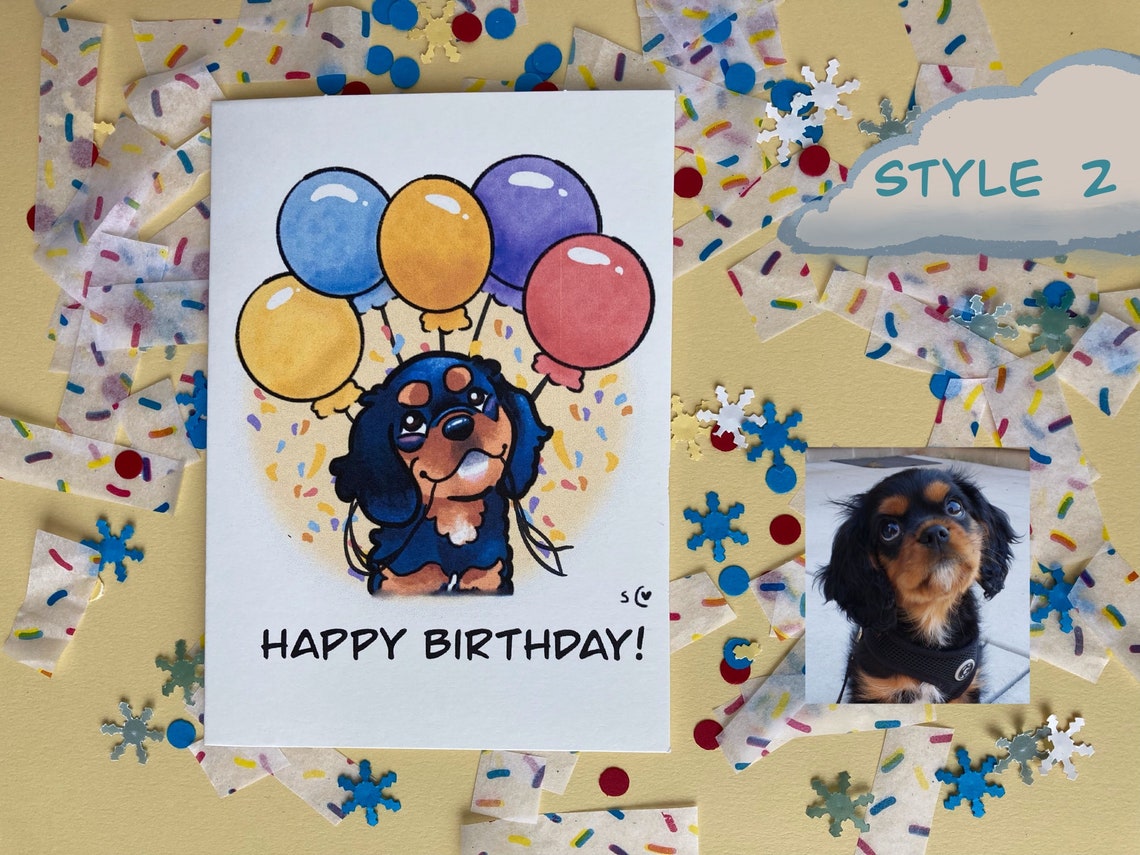 Handmade Custom Dog Birthday Card From Your Photo - Etsy