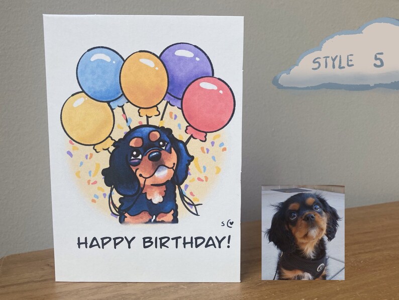 Custom Handmade Dog Card from Your Photo | Etsy