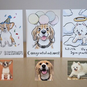 Custom Handmade Dog Card from Your Photo | Etsy