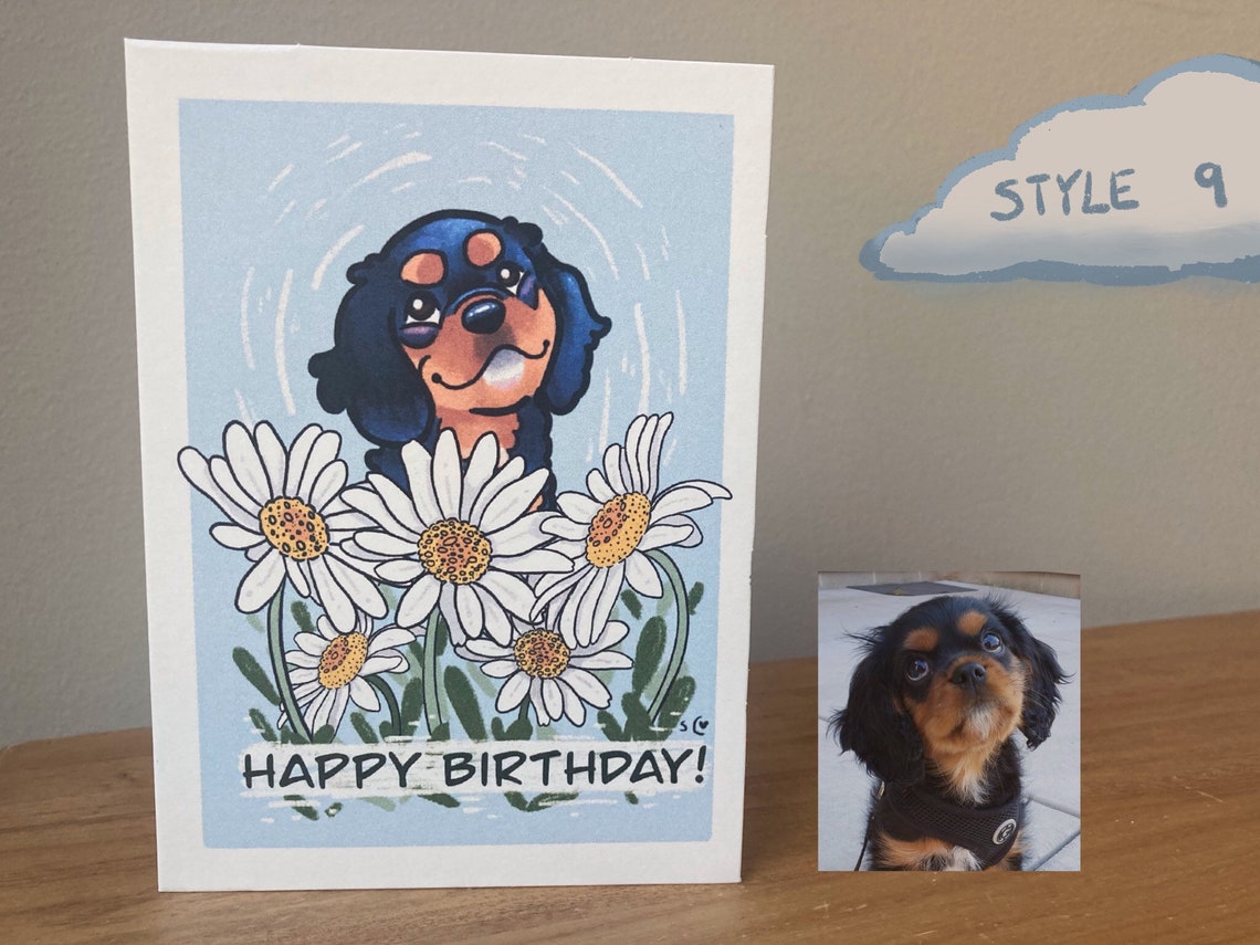 Custom Handmade Dog Card from Your Photo | Etsy