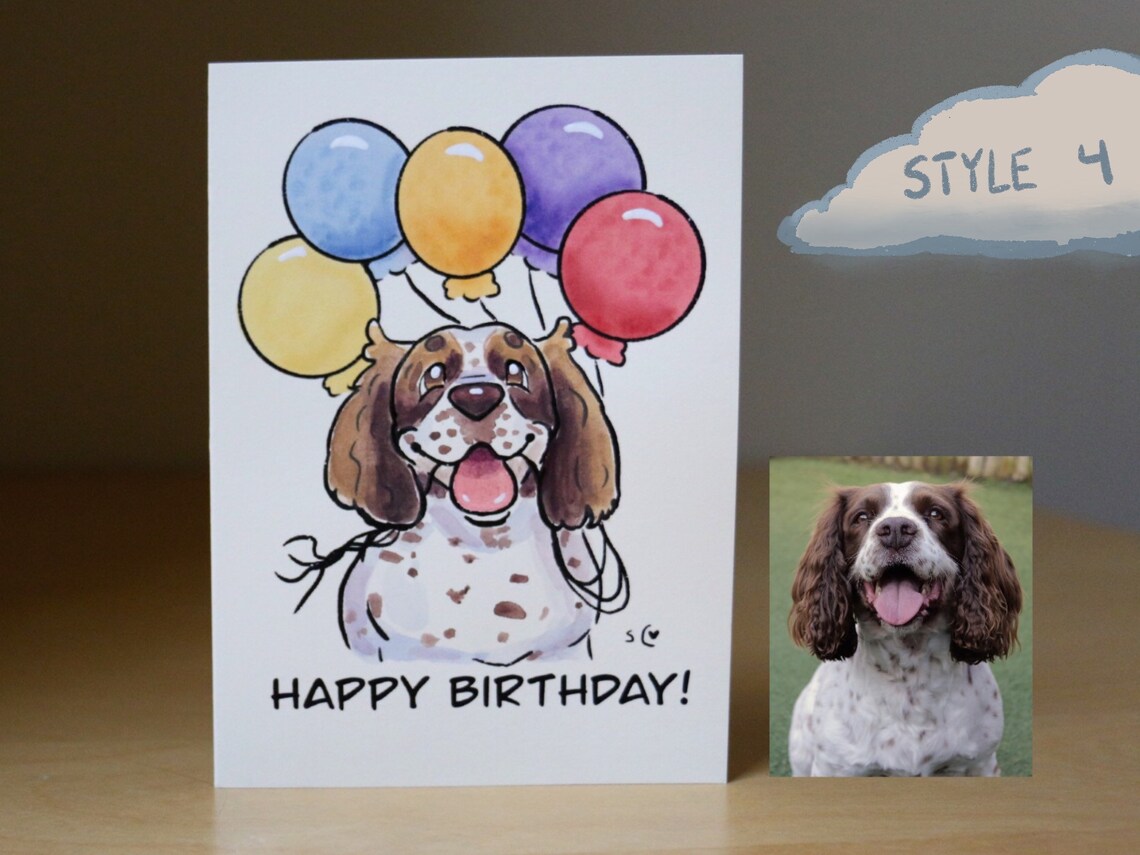 Custom Handmade Dog Card from Your Photo | Etsy
