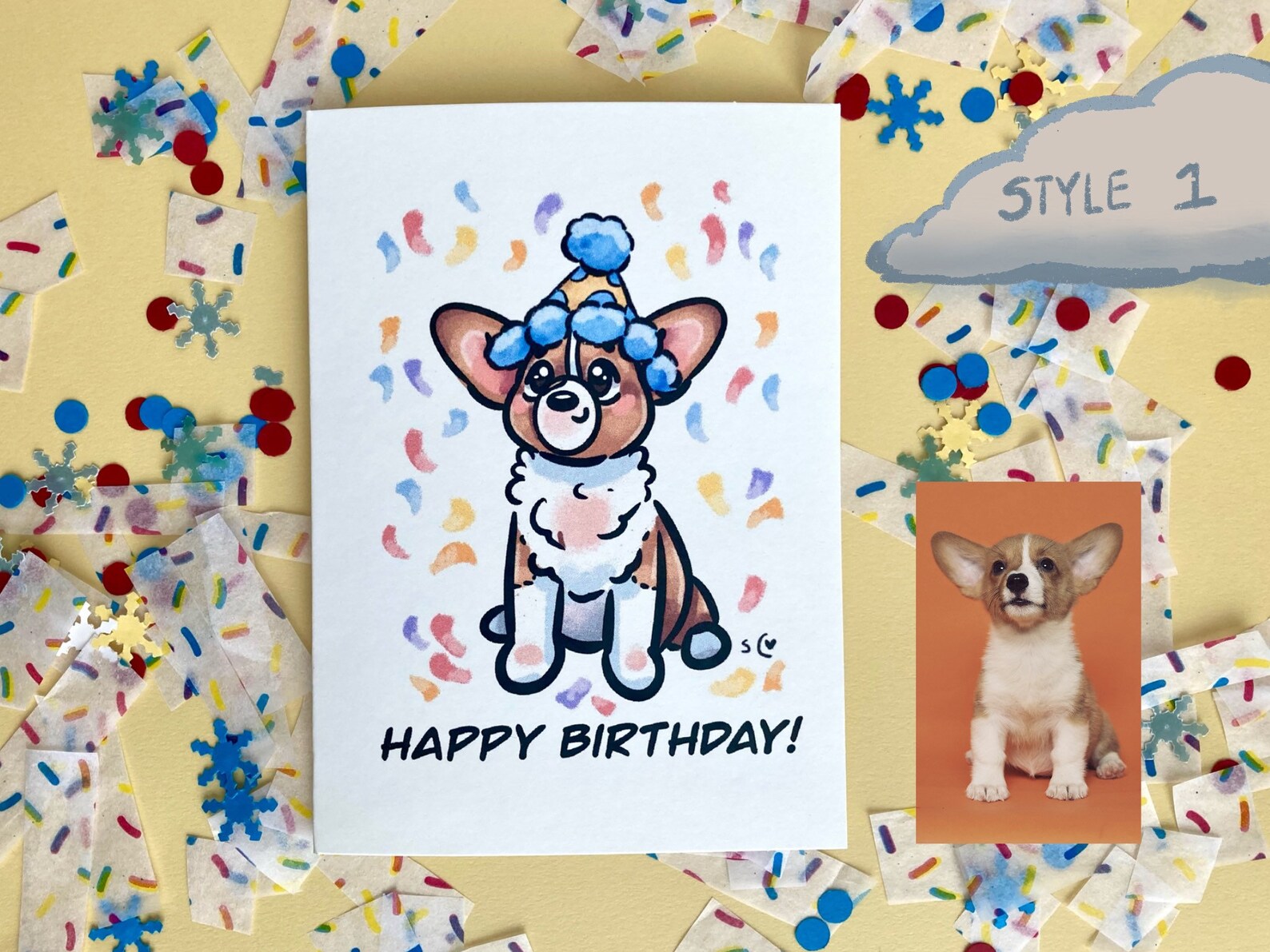 Custom Handmade Dog Card From Your Photo | Etsy