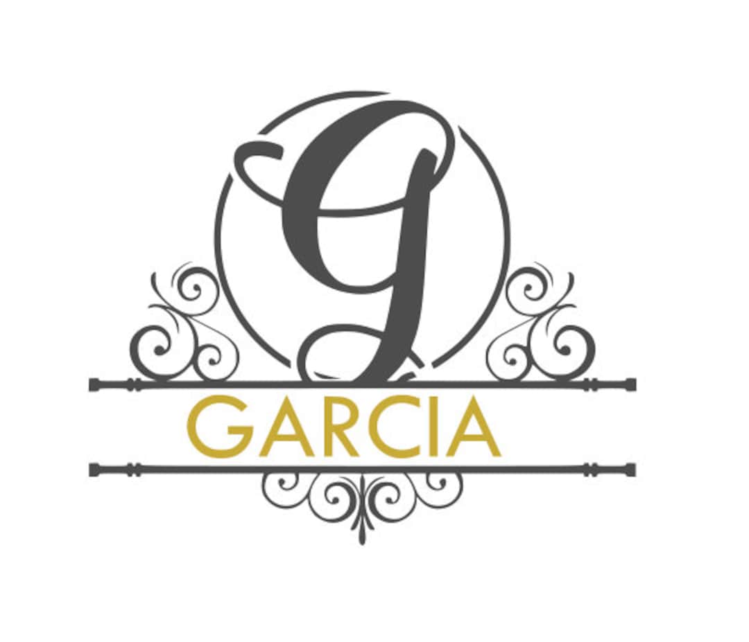 Garcia Family Last Name Split Monogram, SVG, DXF, PNG, Can Be Used in ...