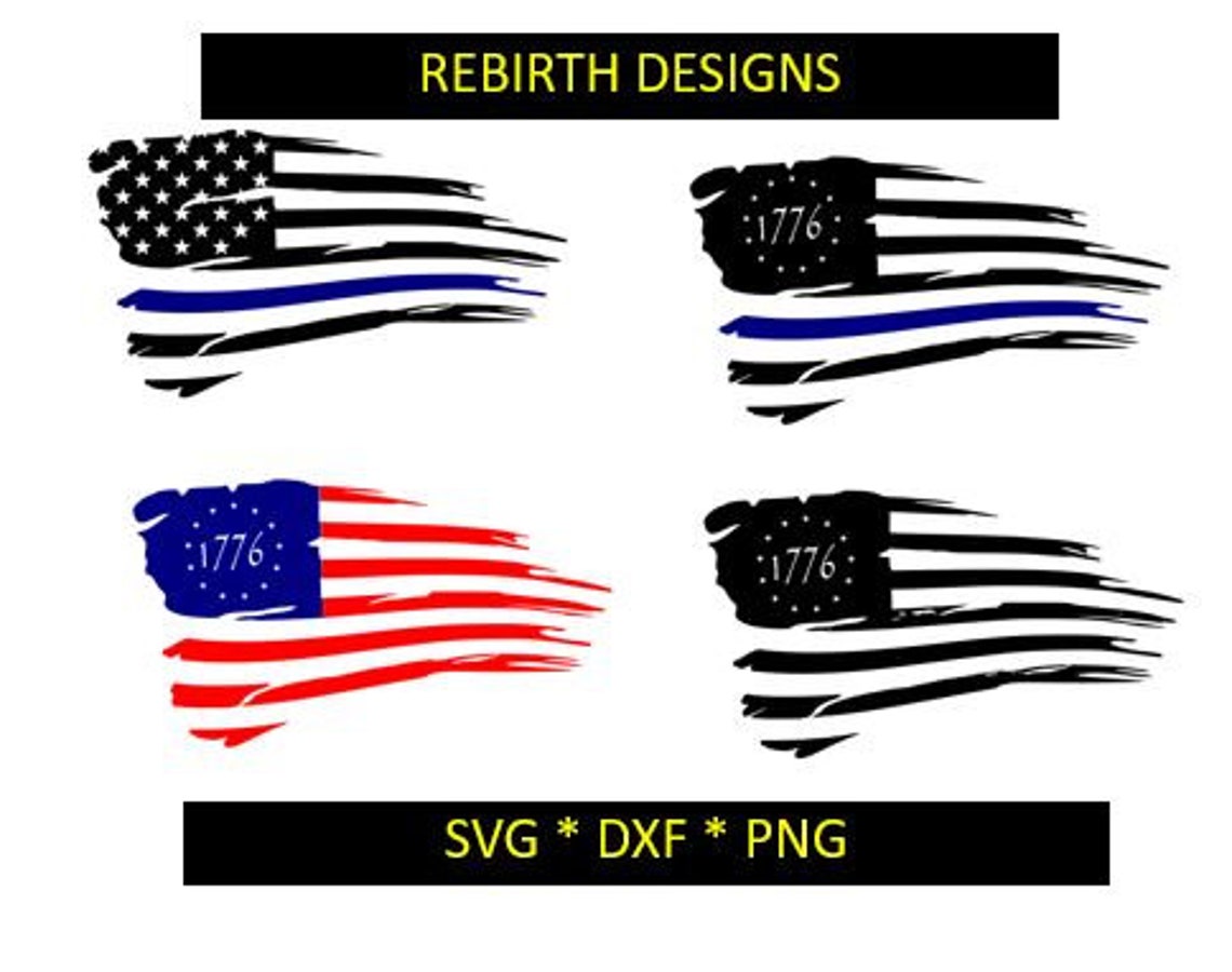 Quality US Distressed Flags With 1776 Date SVG Dxf Png - Etsy