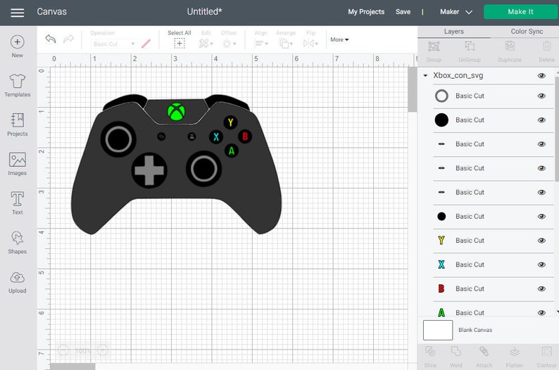 Xbox Controller detaillierte Knöpfe SVG dxf png cricut - Etsy.de