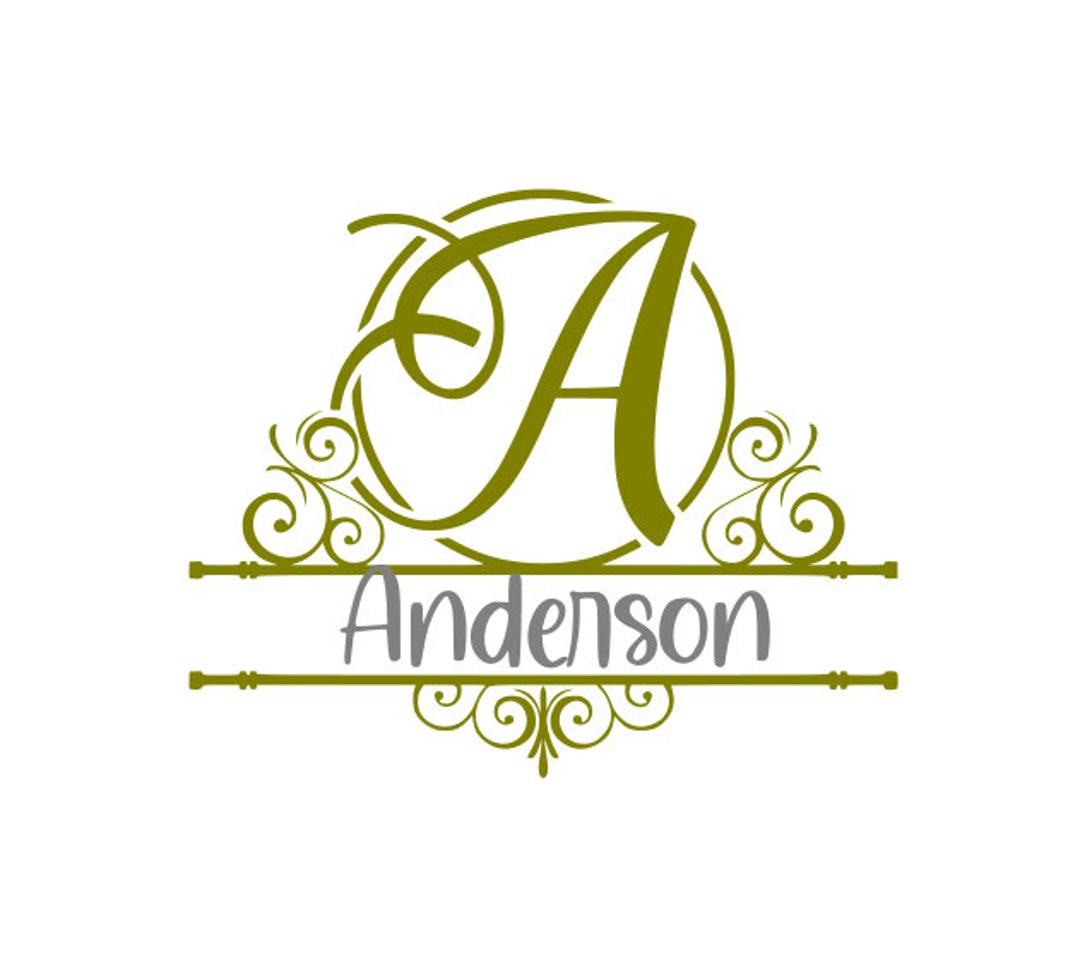 Anderson Last Name Split Monogram, SVG, DXF, PNG, Can Be Used in Cricut ...