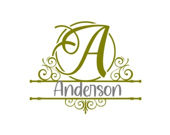 Monogram Last Name Svg - Etsy