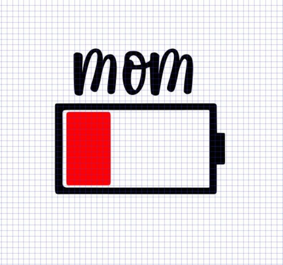 Mom Battery SVG Dxf Png Cricut Layered Cameo Cricut - Etsy