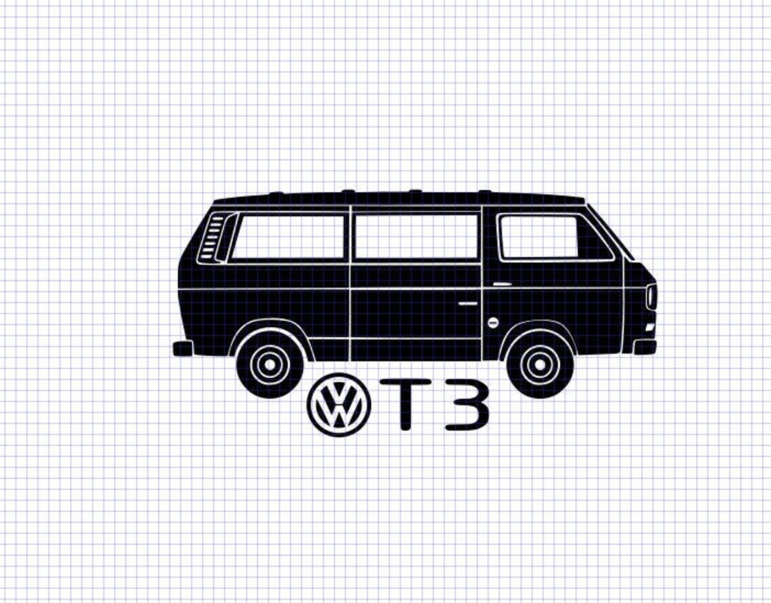 Kombi Volkswagen T3 SVG Dxf Png Cricut Oldtimer Kombi | Etsy