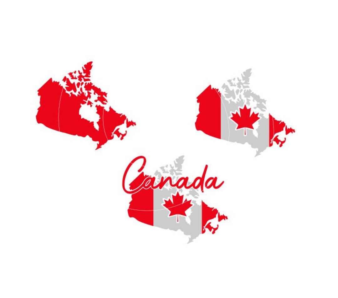 Canada Map Vector Canadian Flag SVG Dxf Png Cricut - Etsy Singapore