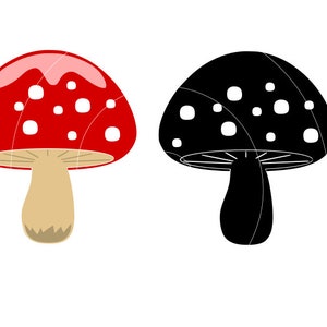 Vector de hongos, SVG, dxf, png, cricut, 2 diseños, descarga ...