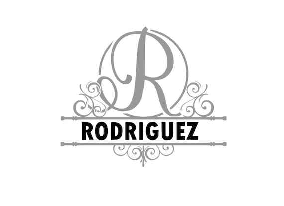Rodriguez Last Name Split Monogram SVG DXF PNG Can Be Used | Etsy